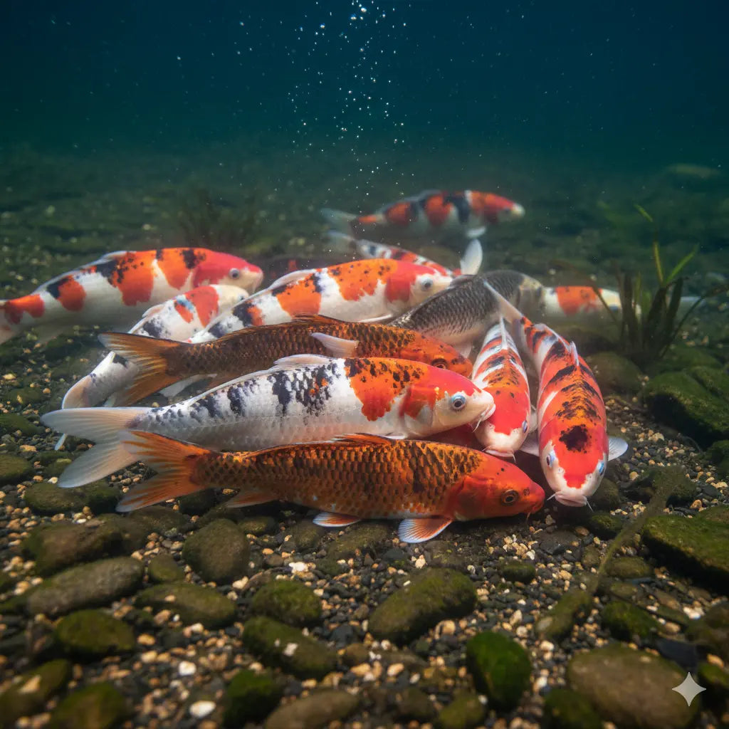 Carpes koï restent au fond du bassin que faire ? - Koi Brothers